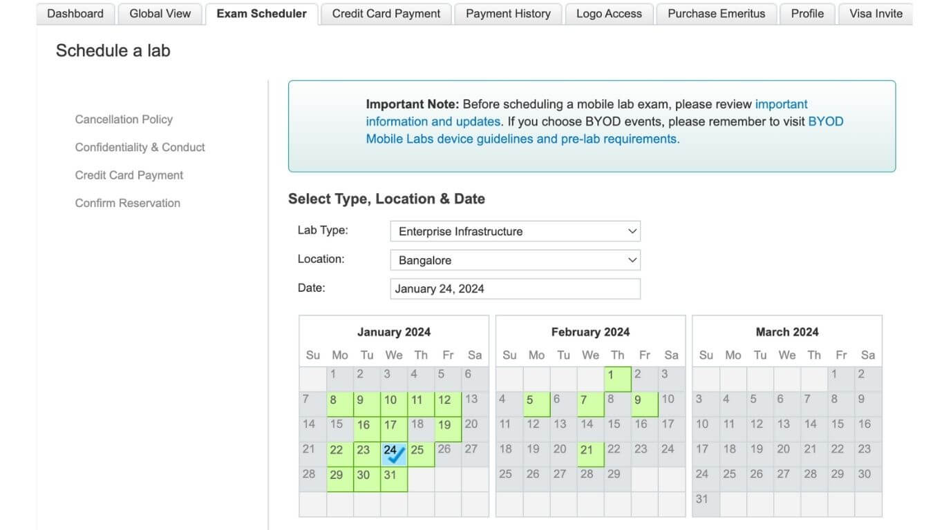 Cisco CCIE Lab Booking Process- Step by Step CCIE Booking